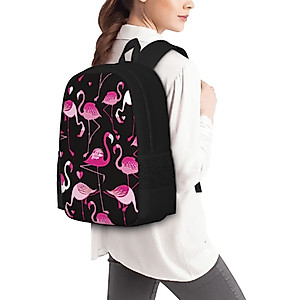 EOUNMSU Big Capacity Backpack for Kids Teens Adults,Pink Flamingo Animal 17'' Casual Laptop Bag Bookbag with Padded Back,Cartoon Backpacks for Travel Picnic Hiking Camping Daypack