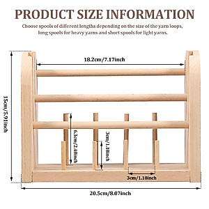 kjcbkcb Wooden Spools Holder, Wooden Yarn Holder Stand Detachable Crochet Yarn Holder Beech Sewing Thread Organizer Spool Thread Holder Organizer Yarn Ball Knitting & Crochet Supplies for Yarn