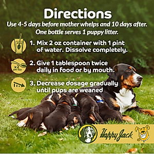 HAPPY JACK Milkade Dog Breeding & Nursing Supplies, Milk Production Aid for Female Dogs & Healthy Litter, Pregnant Prenatal Vitamin with Vitamin B1 (2 oz)