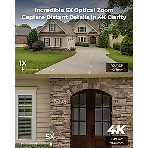 REOLINK 4K PoE Home Security Camera, IP Camera with 128 Degree, 2.8mm Lens, 5X Optical Zoom & IK10 Vandalproof for Outdoor Surveillance, Human/Vehicle/Pet Detection, No PT Supported, RLC-842A