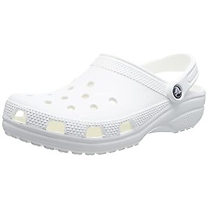 Crocs Unisex-Adult Classic Clogs (Best Sellers), White, 11 Men/13 Women
