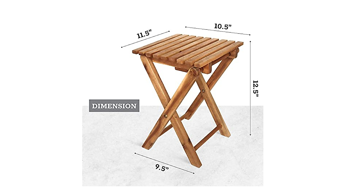 LITADA Acacia Small Patio Tables Set - Easy Assembly