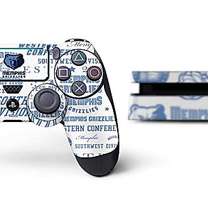 Skinit Decal Gaming Skin Compatible with PS4 Slim Bundle - Officially Licensed NBA Memphis Grizzlies Historic Blast Design