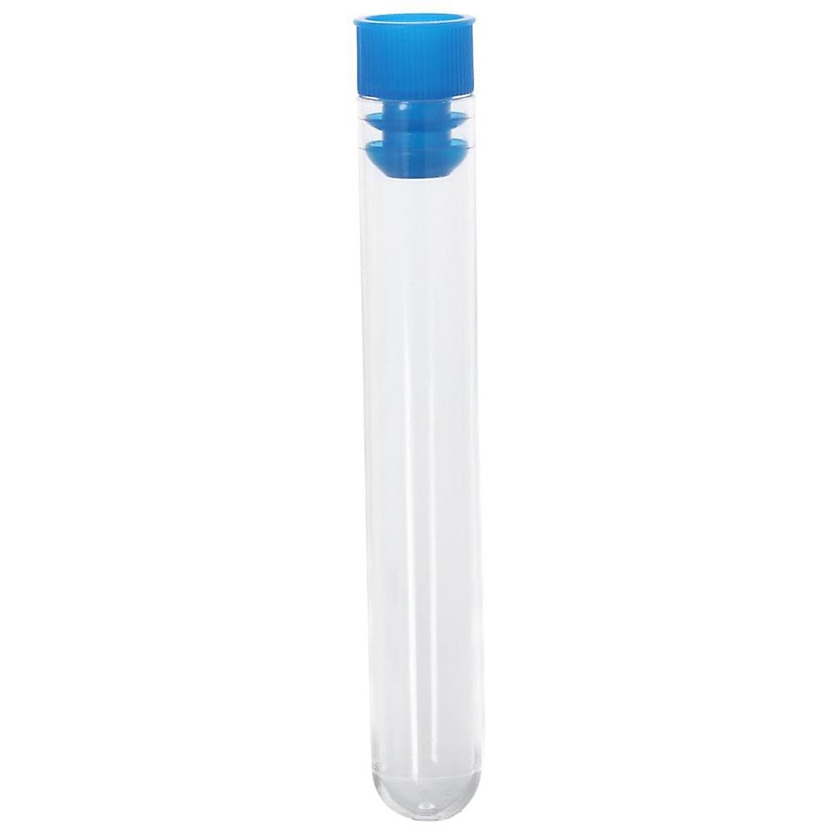 HOBBYIN 20Pcs Clear Plastic Test Tubes with Blue Caps,16×100mm Clear Tube for Scientific Experiments, Halloween, Christmas