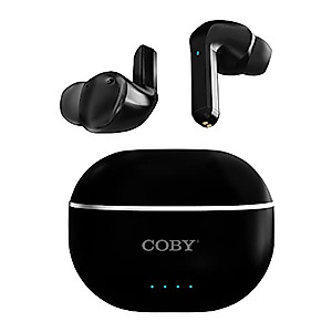 Coby Noise Canceling Earbuds Wireless, Black | Wireless Headphones Bluetooth Earbuds | Noise Canceling Headphones Wireless Bluetooth Headphones, Touch Controls, Lost Tracker | Up to 10-HR Play