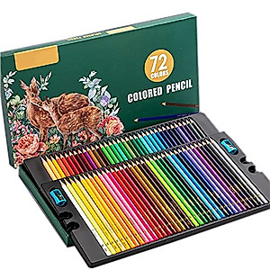 Artist Colored Pencils Set for Adult Coloring Books, Soft Core, Professional Numbered Art Drawing Pencils for Sketching Shading Blending Crafting, Gift Tin Box for Beginners Kids (72 Colors)