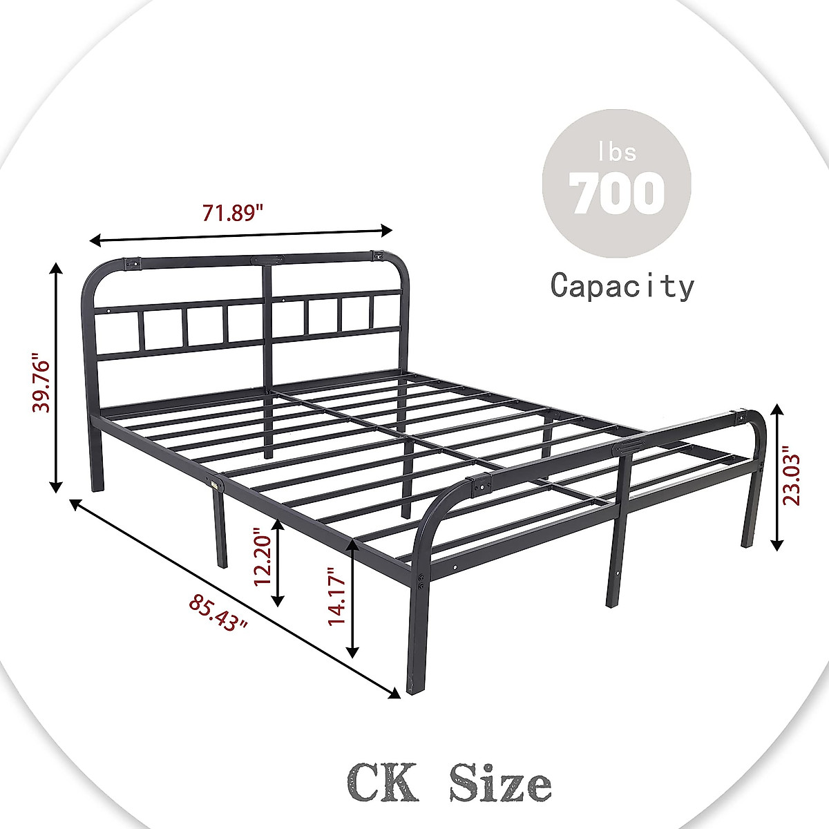 alazyhome California King Bed Frame Heavy Duty Metal Platform with Headboard and Footboard Sturdy Steel Support No Box Spring Needed Easy Assembly Black