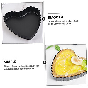 Abaodam 3pcs Live Bottom Baking Tray Cake Pan Oven Safe Mini Muffin Metal Dies Heart Cake Heart Tart Pan Kitchen Baking Tool Diy Baking Tray Chrysanthemum Bakeware Dessert Plate Egg Cake
