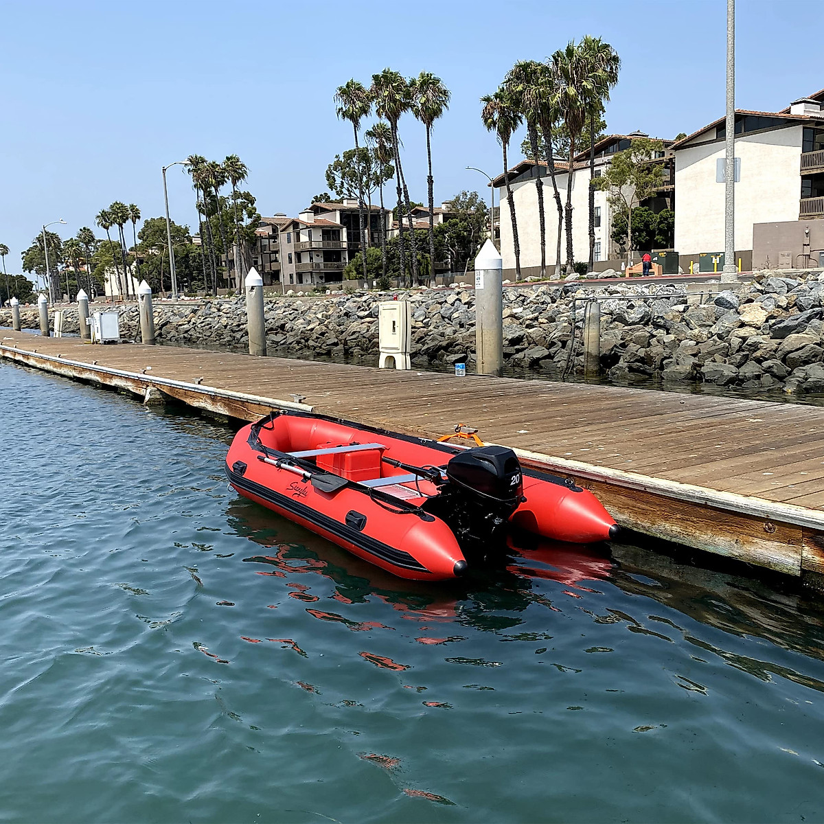 Seangles Inflatable Dinghy Boat with Aluminum Floor and Aluminum Transom - Inflatable Boat for Adults Heavy Duty - USCG Approved