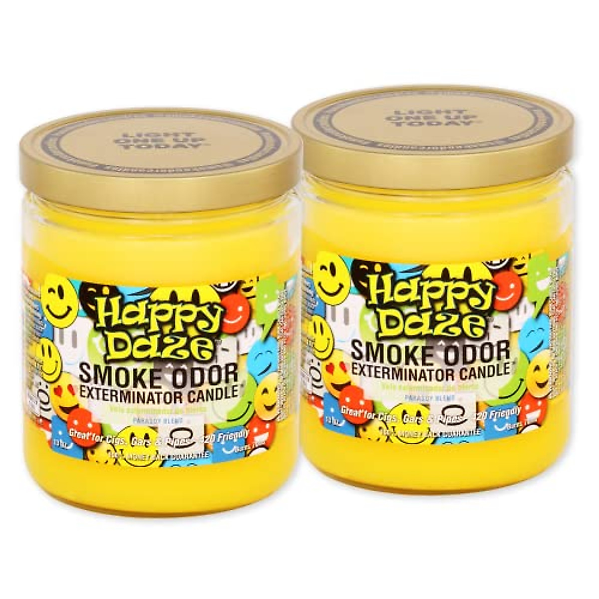 Smoke Odor Exterminator 13oz Jar Candles (Happy Daze, 2)