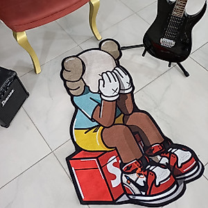 Rugendary Popular Hypebeast Rug Decorative Rug Hypebeast Sneakerhead Non Slip Shaped Carpet Hypebeast Lover Mat for Home Decor Rug (Economic Quality, 1.6x3 ft)