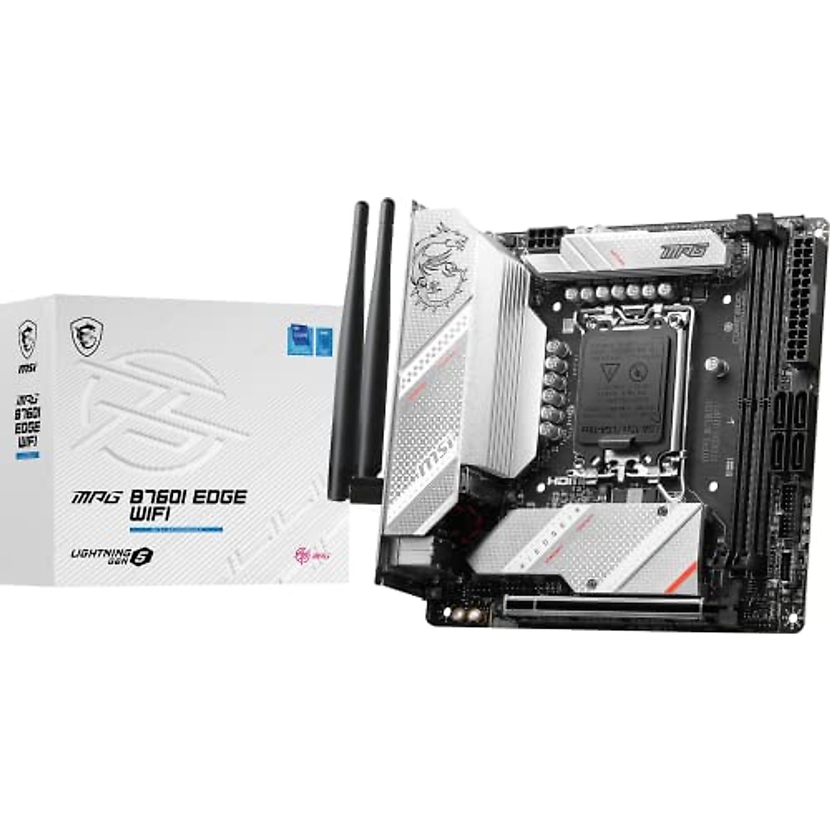 MSI MPG B760I Edge WiFi Gaming Motherboard (Supports 12th/13th Gen Intel Processors, LGA 1700, DDR5, PCIe 5.0, M.2, 2.5Gbps LAN, USB 3.2 Gen2, Wi-Fi 6E, Mini-ITX)