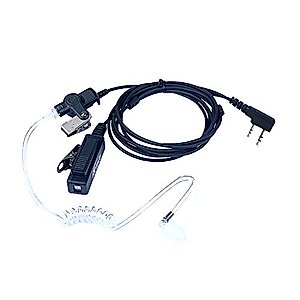 KEYBLU Walkie Talkie 2 Pin Earpiece/Headset with Transparent Acoustic Tube Compatible with Kenwood Retevis Baofeng UV-5R BF-888S BF-F8HP BF-F9 UV-82 Surveillance Headphone