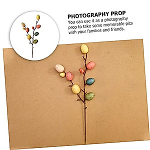 Abaodam 5 Egg Decoration Easter Flower Arrangement Egg Easter Egg Tree Branch DIY Crafts Egg Easter Picks with Pastel Easter Eggs Easter Egg Garland Easter Flowers Indoor Foam Forsythia