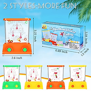 Skylety 2 Pcs Handheld Water Game 2.6 x 3.25 Inch Arcade Water Ring Water Tables in a Gift Box for Beach Fun Game Toys Fun Stocking Stuffers Gifts for Toddler Kids Adults Retro Pastime, Without Water