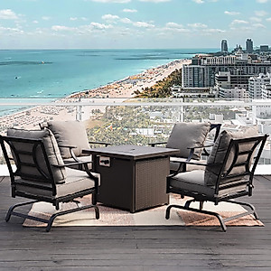 Grand Patio Outdoor Gas Fire Pit Table 30-Inch Square Propane Gas Fire Pit CSA Safety Approved 50000BTU with Steel Tabletop, Removable Lid, and Lava Rock for Garden, Backyard, and Deck Parties