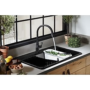 KOHLER K-6239-0 Riverby Rinsing Colander with Convenience Cutting Board, White 1.00 x 6.88 x 15.69 inches