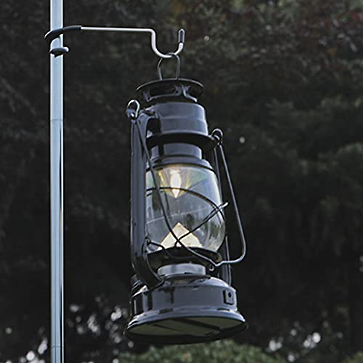 4Pcs Outdoor s lamp Hook Pole Mount Hooks, Black Pole Attachment Hanger, Multifunctional Camping Light Hook for Indoor& Outdoor Hanging Outdoor Light Hanging Holder Lights Camping Accessories