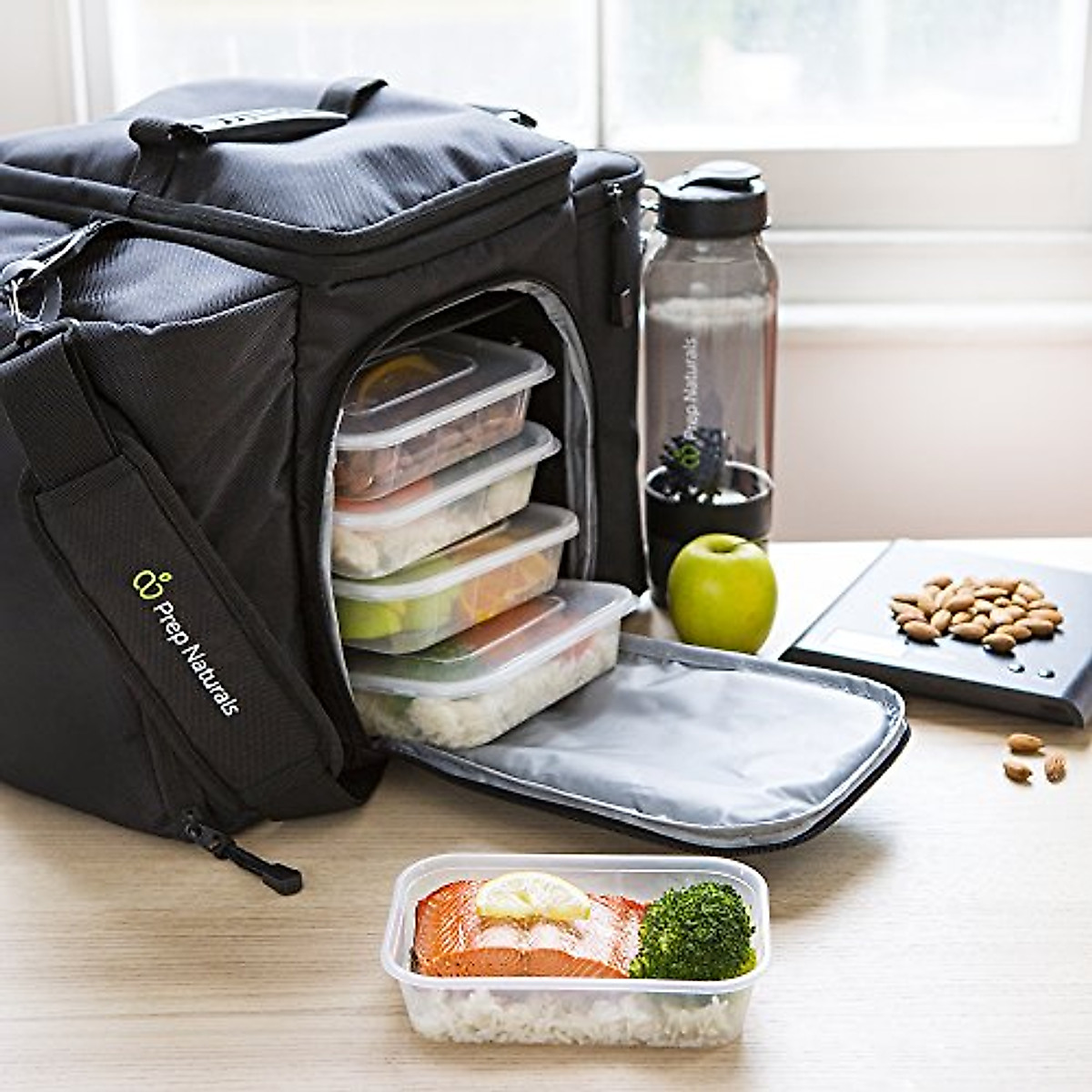 PrepNaturals Food Storage Containers with Lids - Plastic Containers with Lids (50 Pack,17 Ounce)