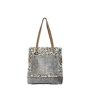 The Gypsy Upcycled Canvas and Genuine Hair-On Cowhide Leather Tote Bag