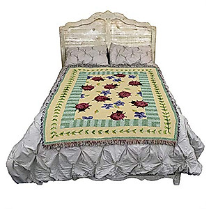 Pure Country Weavers Lady Bug Garden Blanket - Garden Floral Gift Tapestry Throw Woven from Cotton - Made in The USA (72x54)