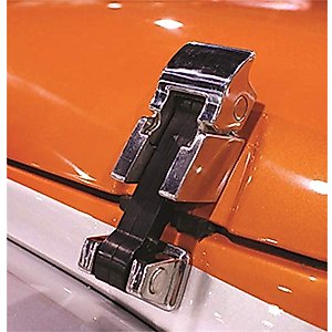 Rampage Rock Runner Hood Catch Kit | Pair, Polished Stainless Steel | 74335 | Fits 2007 - 2018 Jeep Wrangler JK