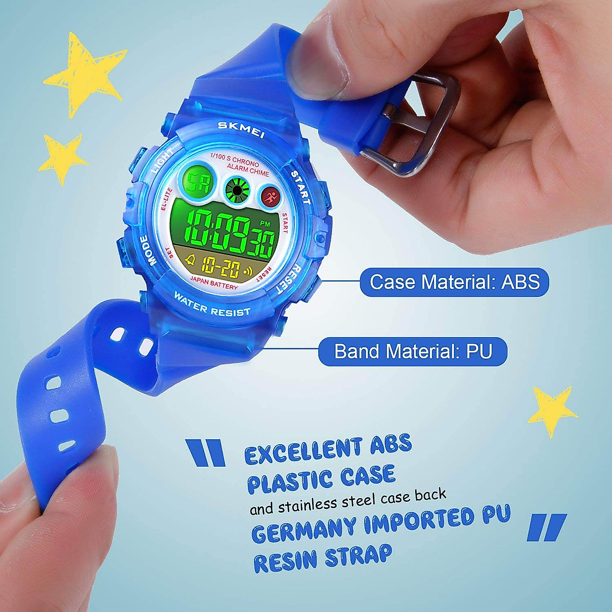 cofuo Kids Watches Boys for 4-12 Year Old, Blue Kids Digital Sports Waterproof Watches with Alarm Stopwatch, Children Outdoor Analog Electronic Watches Birthday Gifts for Age 4-12 Year Old Boys Girls