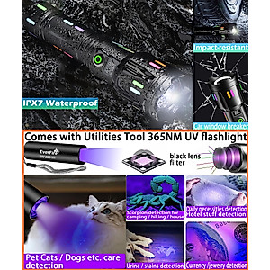 LED Flashlight, Rechargeable Flashlights High Lumens Bright 990000 Lumen, 5 Mode Tactical Flash Light Powerful IPX7 Waterproof Zoomable Focus for Emergency Camping Essential Hiking Gear Fishing Home