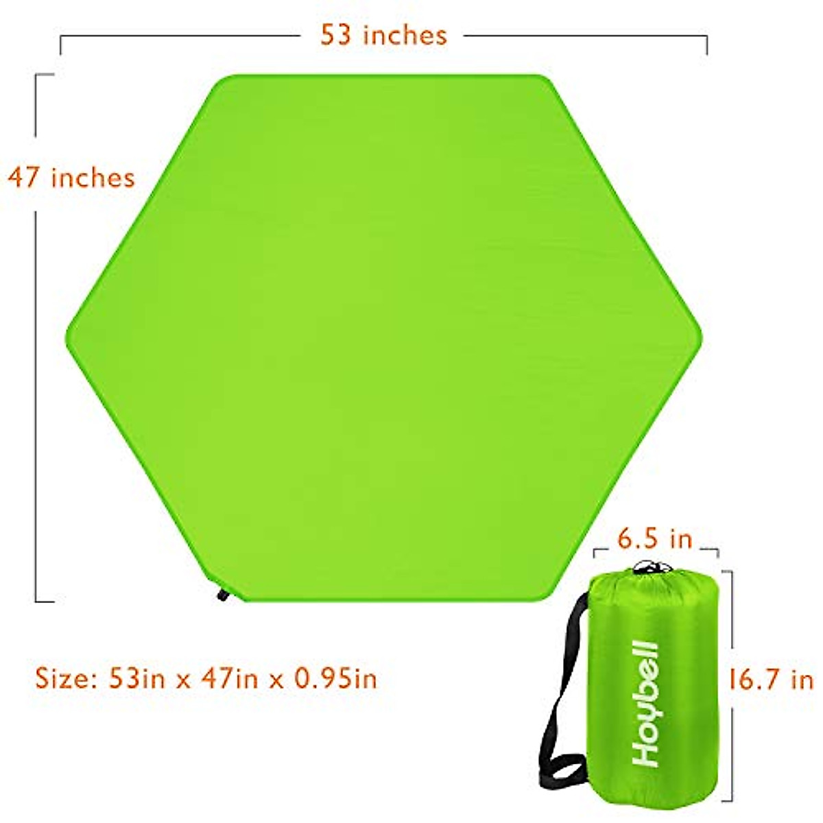 Hoybell Playpen Mattress, Compatible with Summer Pop 'N Play Playard, Self Inflatable Comfortable with Carry Case - Green