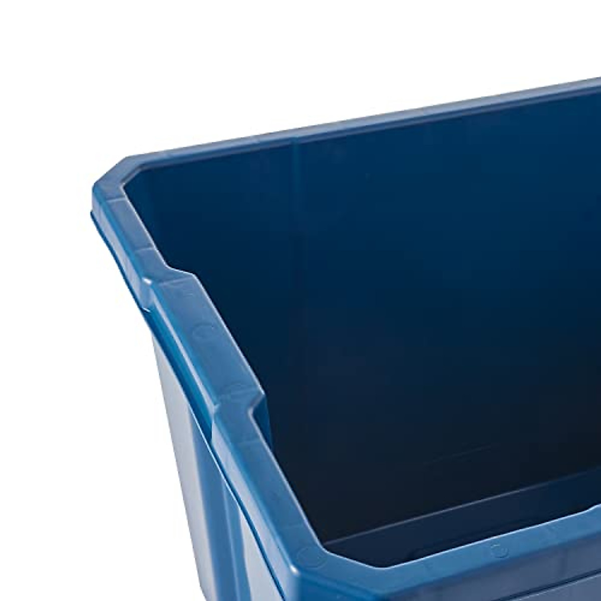 Gracious Living Medium Sized Plastic Curbside 17 Gallon Home or Office Recycling Bin Container with Built-in Carrying Handles, Blue