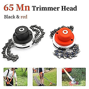 Vwlvrsco Lawn Mower Chain Weed Trimmer Head 65Mn Grass Brush Cutter Weed Eater Blade Outdoor Garden Tools Universal Gardening Tool (B 1 Set Red)