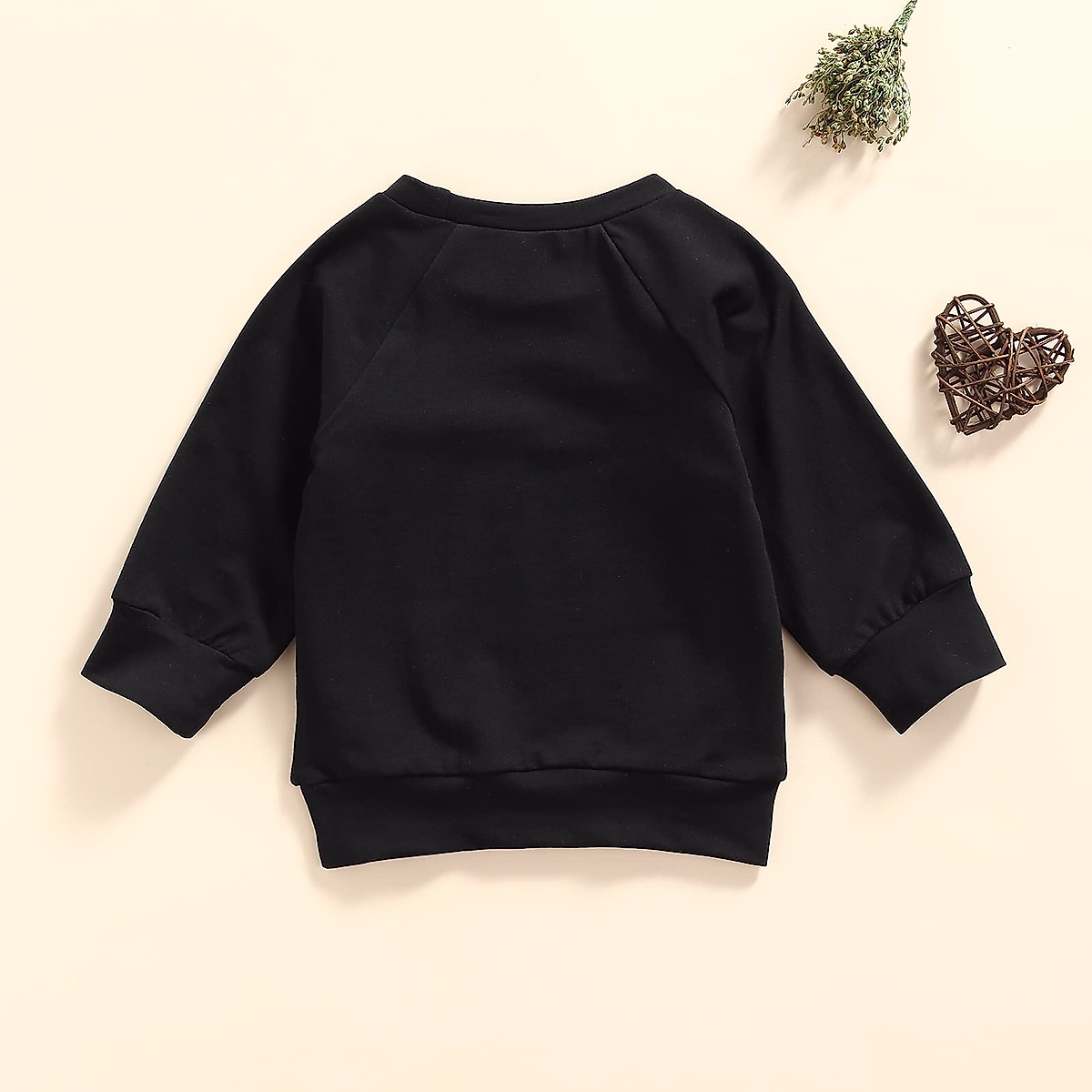 wdehow Newborn Toddler Baby Boys Girls Pullover Long Sleeve Babe Letters Print Sweatshirt Sweater Tops Fall Winter Clothes (Black, 0-6 Months)