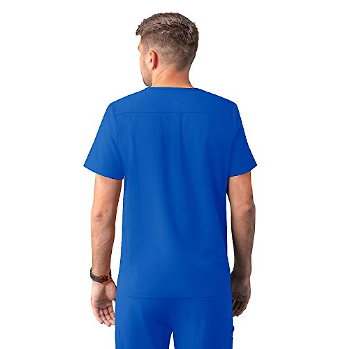 Adar Addition Scrubs for Men - Modern Multi Pocket V-Neck Scrub Top - A6010 - Royal Blue - M
