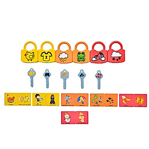 Montessori Lock and Key Set Kids Learning Locks with Keys Montessori Toys Materials for Toddlers Ages 3 yrs+ Boys and Girls Preschool Education Games Gift (ZSRCSH)
