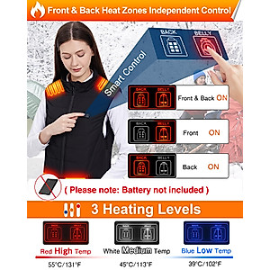 MBVOICO Heated Vest for Women Men - Electric Warming Vest with 11 Heat Zones Unisex Heating Clothing (Medium)