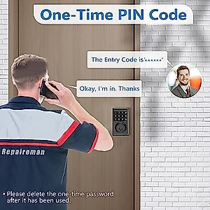 Keyless Entry Door Lock with Keypad, Electronic Smart Lock, Keyless Door Lock with 2 Keys, Electronic Keypad Deadbolt, Door Locks with Keypads, 103 Codes, Auto Lock, Easy Installation, Black