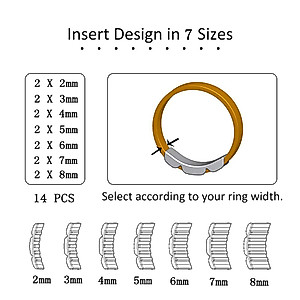 Coopache 2 Styles Invisible Ring Size Adjuster for Loose Rings – Ring Guard, Ring Sizer, 11 Sizes Fit for Man and Woman Ring