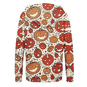 Halloween 2023 Womens Zip Up Hoodies Lightweight Graphic Sweatshirts Long Sleeve Cute Pullover Drawstring Sweatshirt with Pockets Search History Fall Winter Autumn