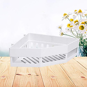 TOPBATHY Frame Stand Bathroom Corner Shelf Wall Mounted Shower Caddy Storage Holder Free Of Punch Corner Triangle Rack Organizer For Toilet Bathroom Kitchen Organizer Rack