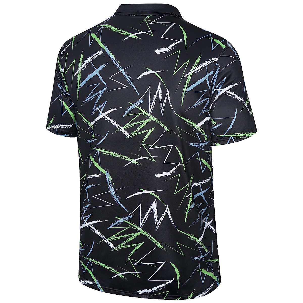 Golf Polo Shirts for Men Regular Fit Stylish Print Black L