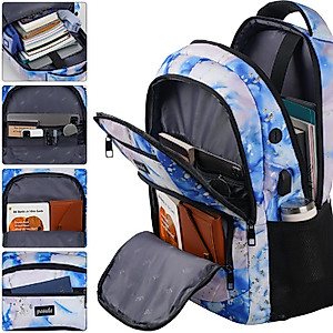 Paude Backpack for Teens,School Backpack Bookbag with USB for High School Work Office Business