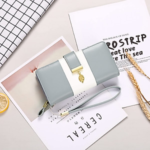 GOIACII Wristlet Women's Wallet Large Capacity Credit Card Holder for Women RFID Blocking