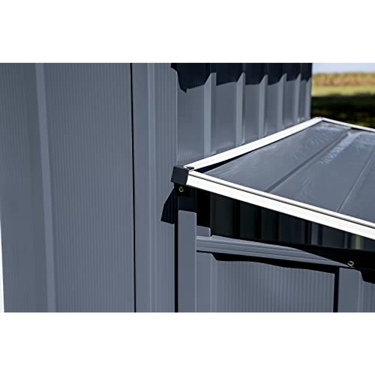 Arrow Sheds 10' x 5' Galvanized Steel 3-in-1 Pad-Lockable Outdoor Utility Storage Shed, Anthracite