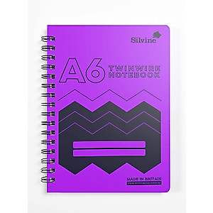 Silvine 160 Page A6 Wirebound Notebooks with Durable Wipe Clean Covers [Assorted Pack of 10]