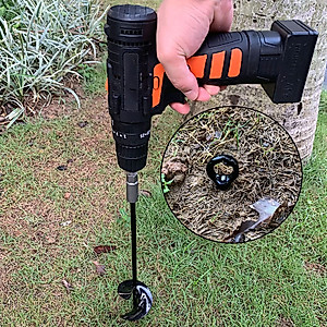 Ground Anchors Screw in 15 Inch Set of 4 Tent Stakes Heavy Duty Trampoline Anchor Kit Earth Anchor Swing Set Anchors for Metal Swing Set Trampoline Anchors High Wind Black