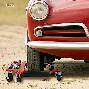 BEYANEE 1500LBS Heavy Duty Car Wheel Dolly, Set of 4 Car Dolly,with 360 Degree Wheels Capacity Auto Vehicle Moving Dolly for Vehicle Storage Furniture Mover Trailer, 25" x 22"(Red)