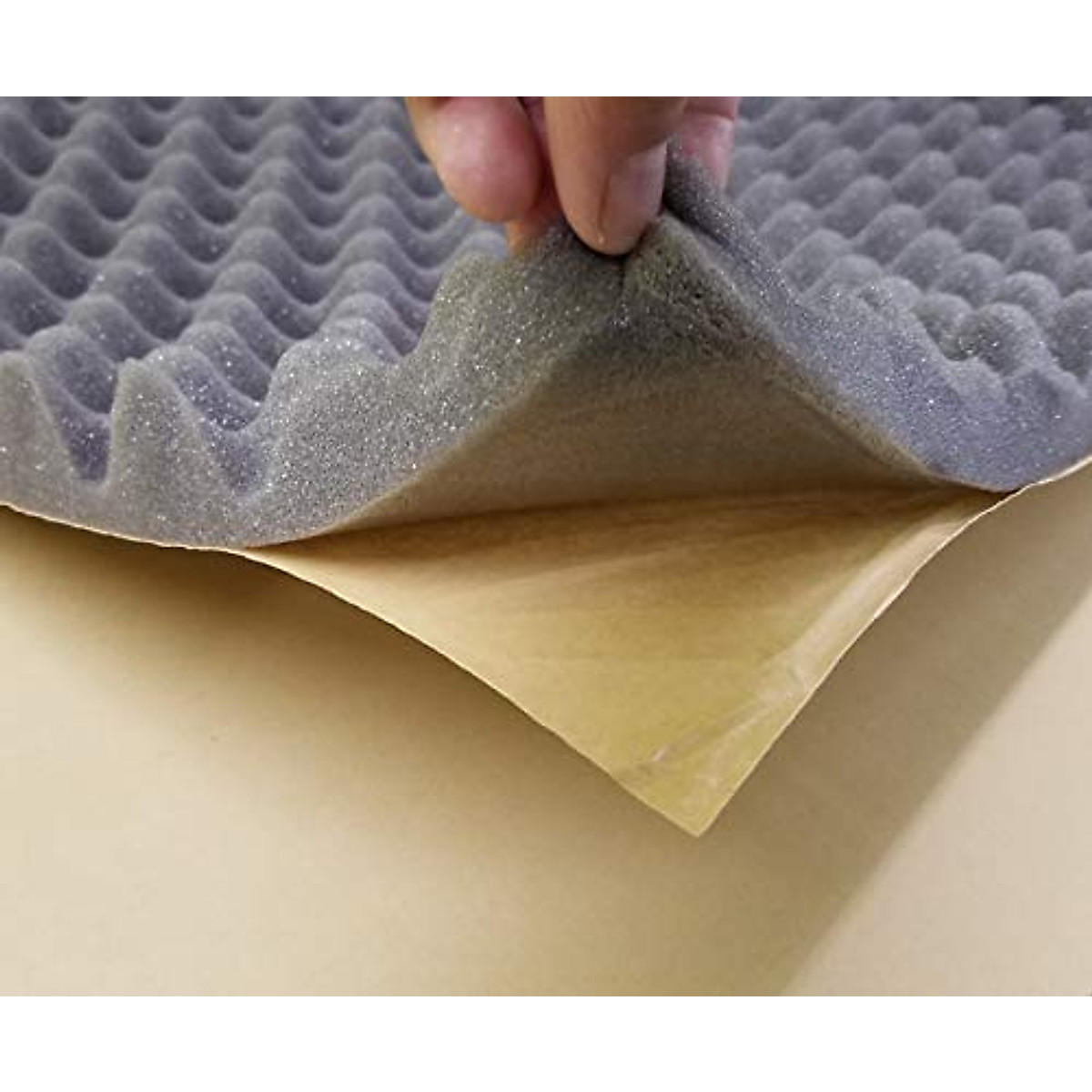 BookishBunny Self Adhesive Acoustic Foam Egg Crate Panel Studio Foam Wall Panel 39" x 78" (1.5" Gray)