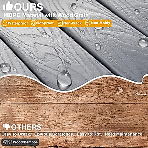 NALONE Shower Bench, HDPE Shower Benches for Inside Shower, Small Shower Chair Seat for Shaving Legs with Storage Shelf & Handles, Indoor and Outdoor Use (Grey)