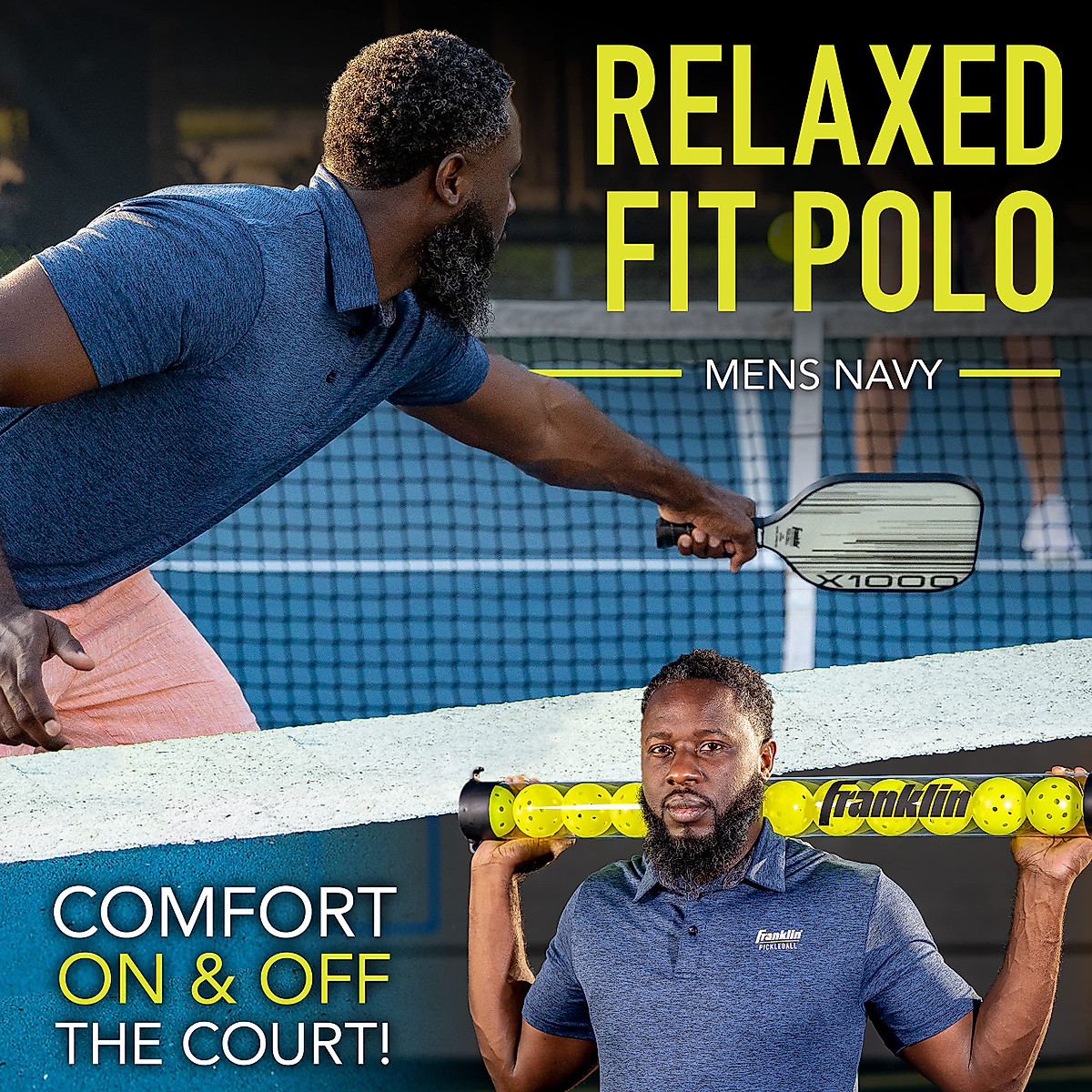 Franklin Sports Men's Relaxed Cut, Navy Blue, Extra Large