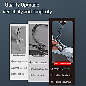 Extendable Faucet Extender - Retractable Flexible Faucet Sprayer with 360° Rotation, Easy-Install No-Tool Design for Kids, Pets, Disabled, Universal Fit for Kitchen Sinks & Bathrooms